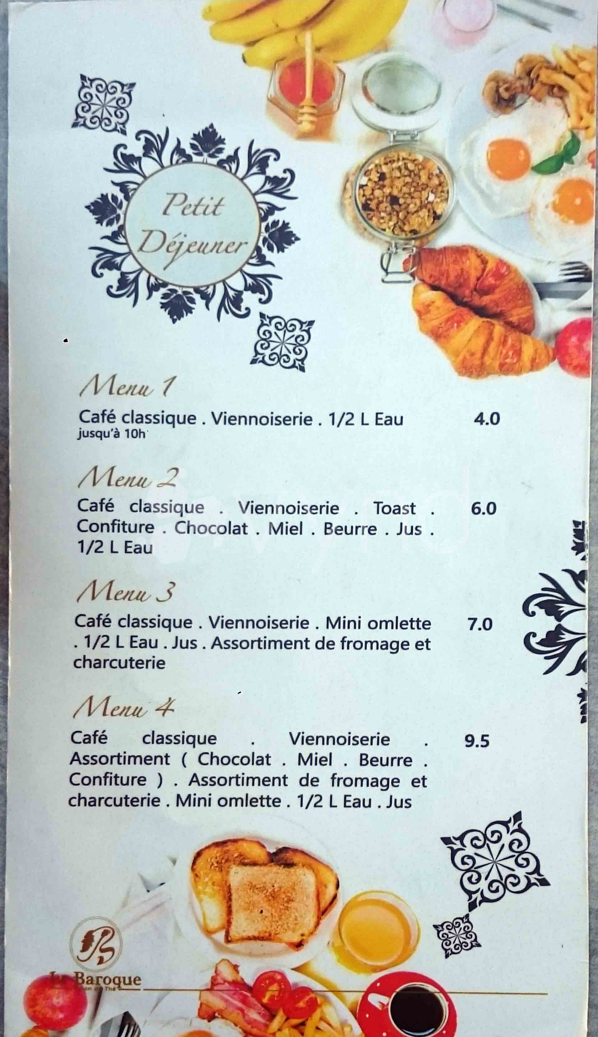 Le Baroque - Salon de Thé Salon de thé Ben arous, menu, prix et avis ...