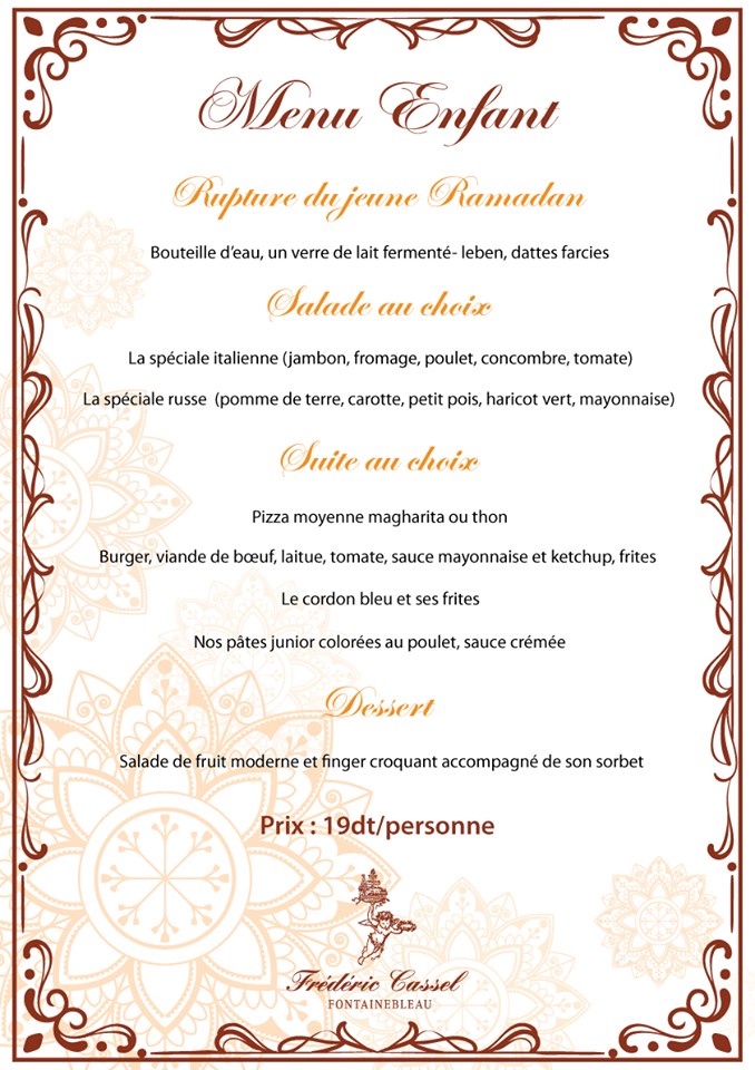 Frédéric Cassel Restaurant Lac 2, menu, prix et avis | Kharjet.tn